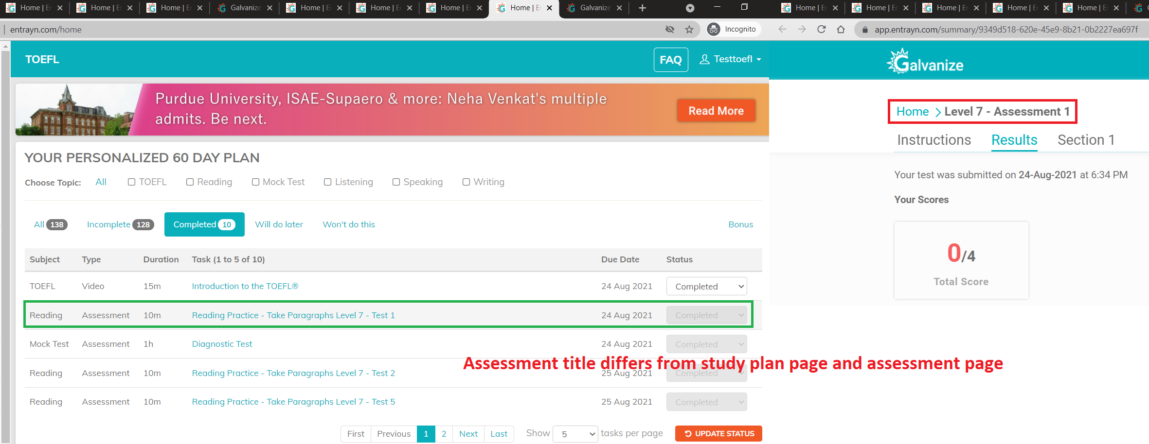 Bug #1137: Assessment Title - GRE - Galvanize | Redmine Bug #1137: Assessment Title - GRE - Galvanize | Redmine